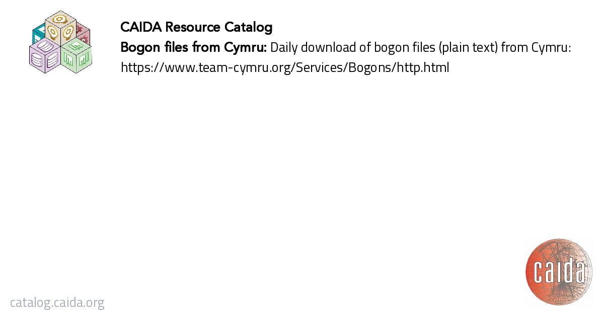 CAIDA Resource Catalog