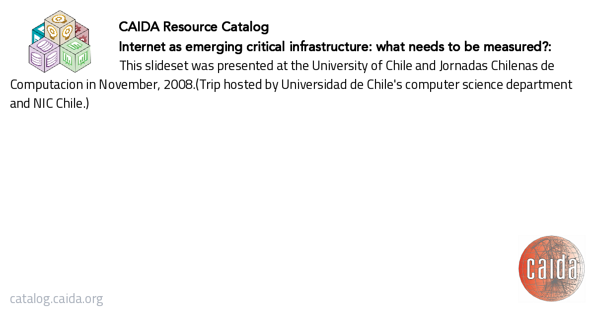 CAIDA Resource Catalog