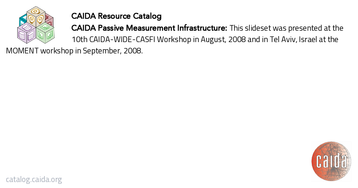CAIDA Resource Catalog