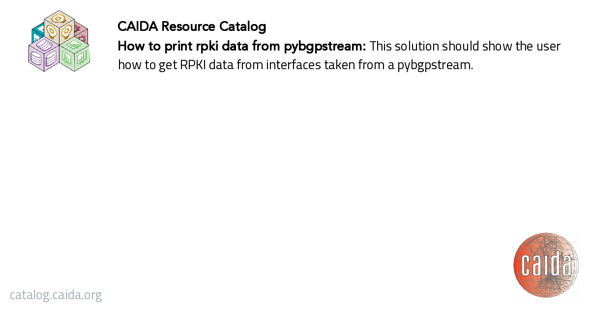 CAIDA Resource Catalog
