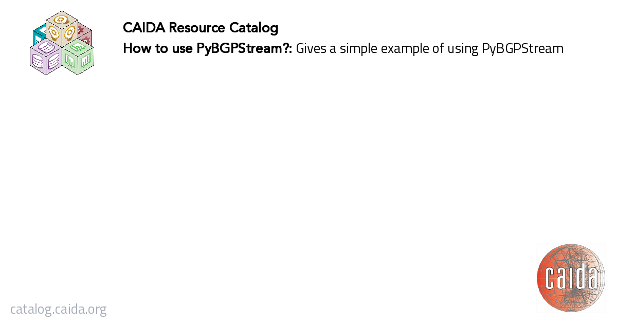 CAIDA Resource Catalog