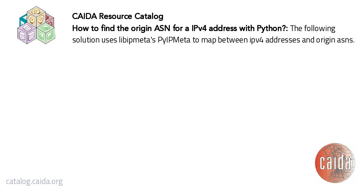 CAIDA Resource Catalog