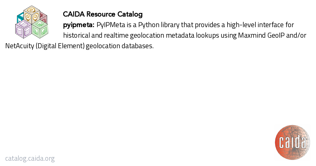 CAIDA Resource Catalog