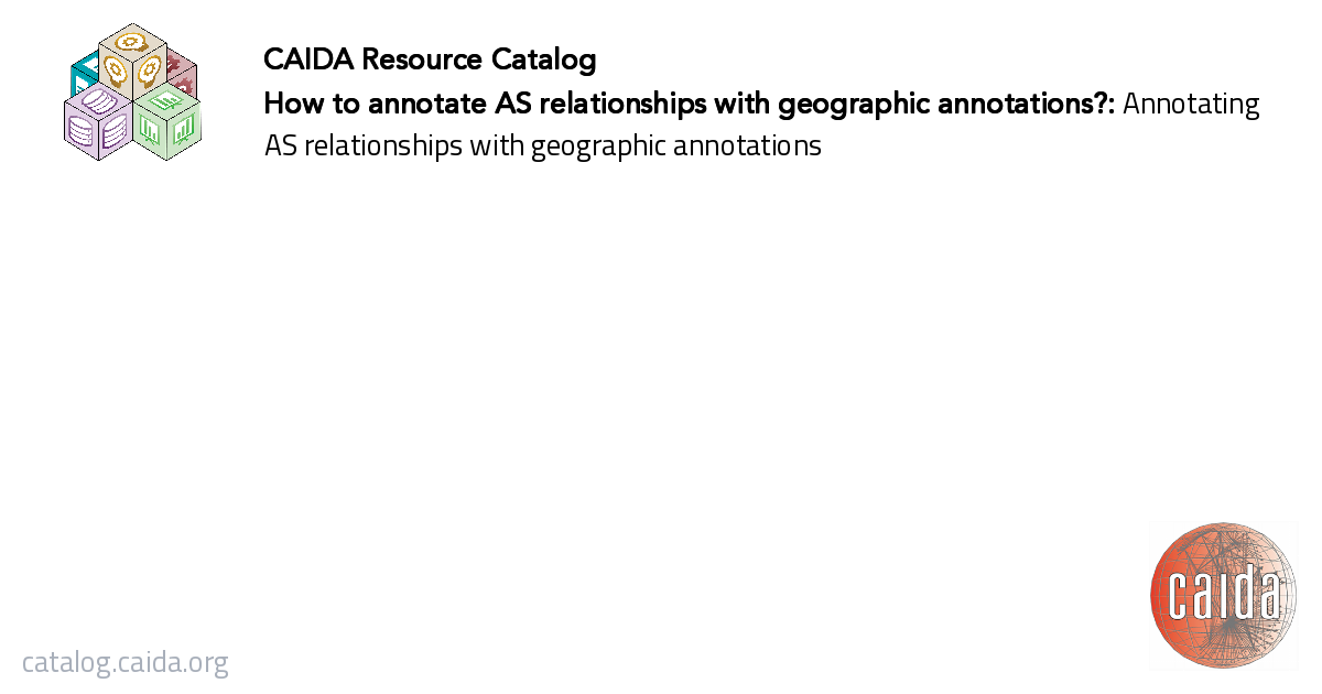 CAIDA Resource Catalog